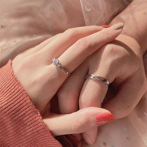 Jewelry | 2pcs Sterling Silver Love Intertwined Matching Couple Rings ...